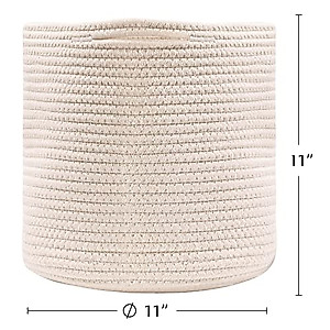 CubesLand Woven Baskets for Organizing /Storage 11x11'' for Cube Storage Organizer/Shelves,Cube Shelves Cloth Closet Basket Bins, Rope Storage Bins 4 Packs Off White