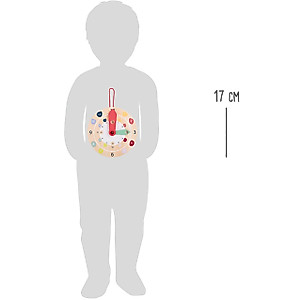 small foot wooden toys Teaching Time Wall Clock Educate Educational Toy Designed for Children Ages 4+, Multi (11291)