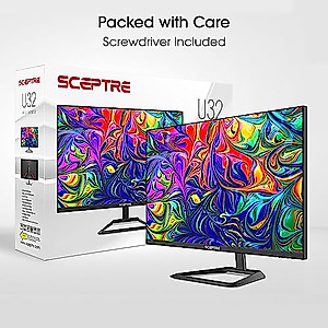 SCEPTRE 32-inch IPS 4K UHD 3840 x 2160 Monitor DisplayPort x2 HDMI x2 99% sRGB Build-in Speakers, Machine Black 2024 (U325W-UPT)
