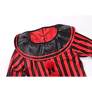 yolsun Clown Costume for Kids with Wig Scary Halloween Dress Up (10-12 Years) Red/Black