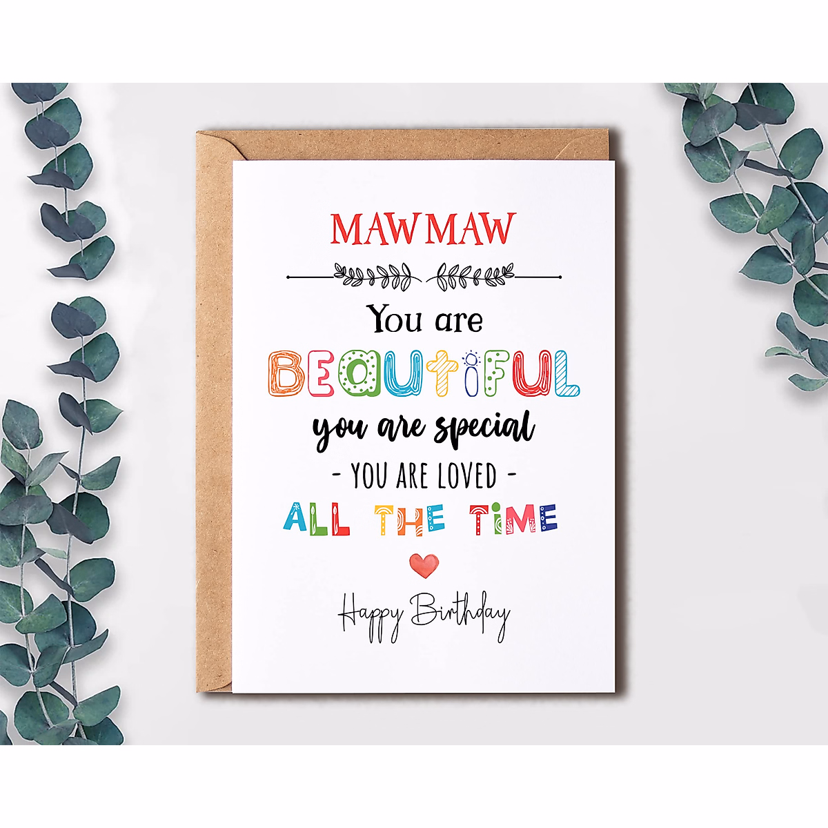 Mawmaw You Are Beautiful You Are Special - Mawmaw Birthday Card Poem Card For Mawmaw - Birthday Card For Mawmaw - Card For Mawmaw