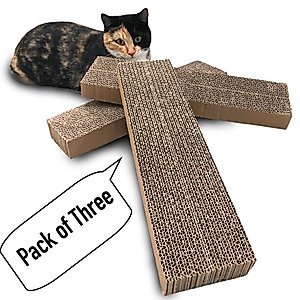 Catry Pack of 3, Cat Scratcher, Replacement Cardboard, Cat Scratching Pad, Paper Cardboard, Individual Uses or for Replacement Parts. Size of 15.4in x 3.9in x 1.5in