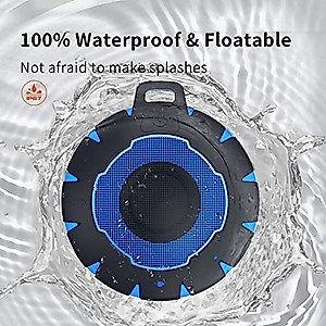 HEYSONG Waterproof Bluetooth Speaker, IPX7 Mini Shower Speaker with HD Sound, LED Light, Floating, Lightweight Portable Speakers for Travel, Pool, Beach, Biking, Kayak, Gifts for Men, Women