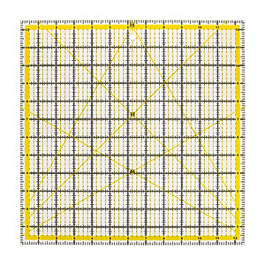 Suwimut Set of 5 Acrylic Quilting Ruler, Square Acrylic Quilter Ruler Fabric Cutting Ruler Clear Mark Acrylic Ruler with Double Colored Grid Lines for Quilting, Sewing, Crafts Template