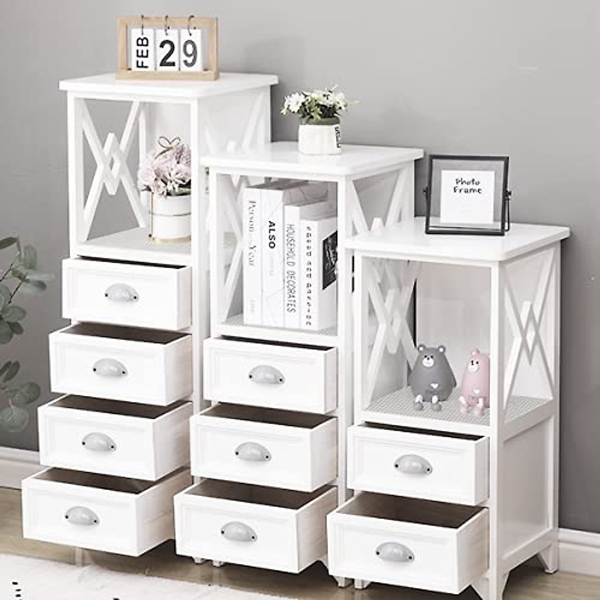 UXTAGR Kitchen Shelf Liner Fridge Liners Drawer Shelf Liner EVA Double Sided Non-Slip Non-Adhesive Anti-Slip Mats for Home Office，Multi-functionLiner Transparent Diamond Pattern（17.7”x 59”）