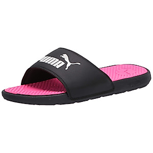 PUMA Cool Cat Jr Girls' Youth Sandal 7 M US Big Kid Black-White-Pink