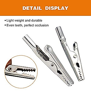 24Pcs 51mm Metal Alligator Clip Spring Clamps test line Crocodile Clip Silver Tone Alligator Clips Nickel Plated Crocodile Clamps, used in laboratory electric testing work and Cable Lead Clip