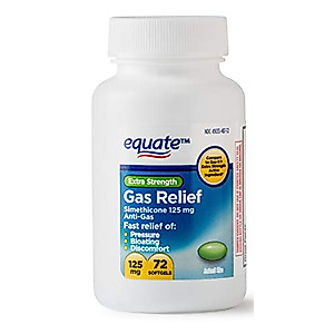 Equate Extra Strength Gas Relief 125 mg 72 Softgels (Twin Pack)