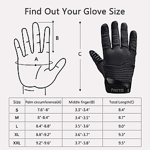 FREETOO Touch Screen Protective Gloves for Men Dexterou Anti Grip Working Gloves for Driving Wild Anti Vibration Gloves