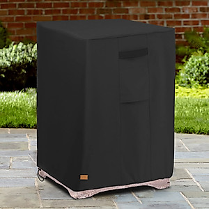 Fire Pit Cover Square Waterproof 21 Inch Outdoor Fire Column Cover, Patio Furniture Covers, 21x21x35inch Wind/fading/dust/sun Resistance, Firepit Covers Square Fire Pit Cover,Black