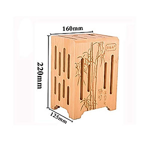 KGEZW Wood Kitchen Knife Holder Bamboo Multifunctional Storage Rack Household Knife Block Wall Mount Kitchen Knife Storage Tool