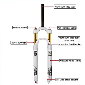 Jejy Suspension Fork 26/27.5/29 XC Mountain Bike Straight Tube/Tapered Tube Magnesium Alloy Front Forks Air MTB Bicycle Accessories (Color : Straight Remote Lockout, Size : 29)
