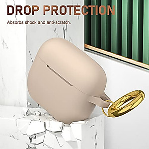 GMUDA for AirPods 3 Case, Protective Silicone Cover with Keychain, Compatible with AirPods 3rd Generation Case(2021), Front LED Visible (Tan)