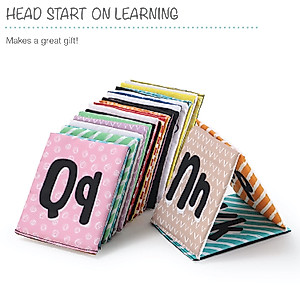 The Peanutshell Baby Soft Alphabet Flash Cards – Cloth ABC Book Cards for Babies & Toddlers, 26 Fabric Tiles, Infant to 36 Months Baby Books, Soft Alphabet Cards, Soft Alphabet Cards with Bag