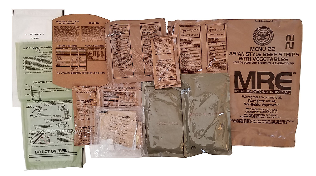 Genuine MRE A-Menu Case - 12 Military Surplus Meals