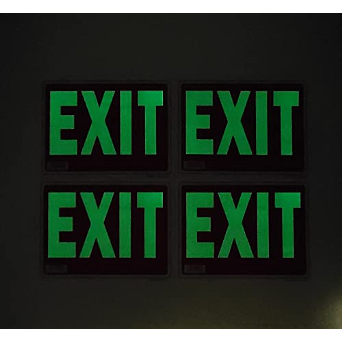 Exit Sign Glow-in-The-Dark Exit Sign, 12 by 9 Inches, Photoluminescent Glow In the Dark EXIT Sign, save energy eco friendly -12 Pack by cotton fly