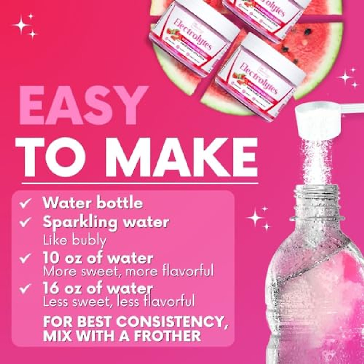 Zero Sugar - Watermelon Candy Electrolytes Powder - Refreshing Hydration - Caffeine Free Energy with All Natural Ingredients - Vegan, Keto and Paleo - Sugar Free Electrolytes Drink Mix - 30 Servings