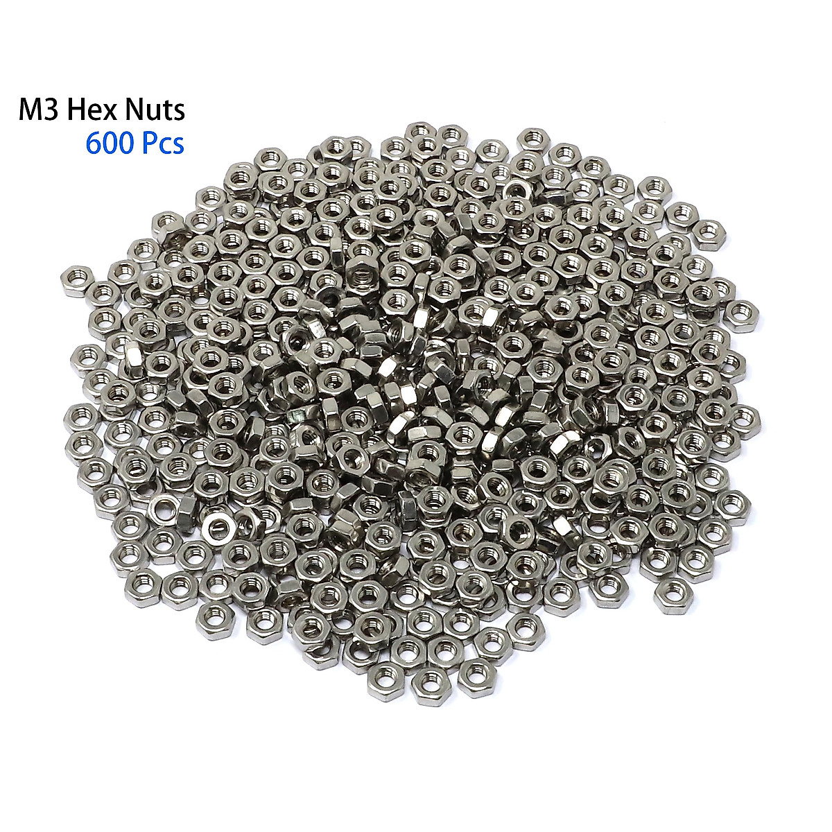 iexcell 1800 Pcs M3 x 4/5/6/8/10/12/14/16/18/20/25/30/35/40/45/50 Stainless Steel 304 Hex Socket Head Cap Screws Blots Nuts Washers Assortment Kit