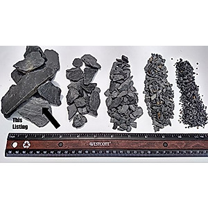 Natural Slate Stone -1 to 3 inch Rocks for Miniature or Fairy Garden, Aquarium, Model Railroad & Wargaming (2)