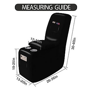 HewTLES PU Leather Sofa Console Cover, Waterproof Recliner Console Cover, Black