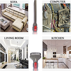 Replacement Vacuum Attachments for Dyson V7 V8 V10 V11 V15 Perfect for Dryer Vent, Car Detailing and Corners Cleaning - Household Cleaning Kit (Attachment and Flexible Crevice Tool)