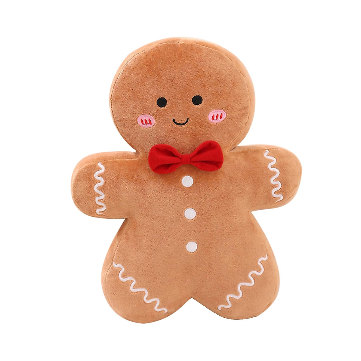 Eoieov Christmas Gingerbread Man Pillow Gingerbread Plush Stuffed Pillow Fun Gingerbread Shaped Decorative Throw Pillows for Sofa Cushion Christmas Party Decor Khaki,15.7"