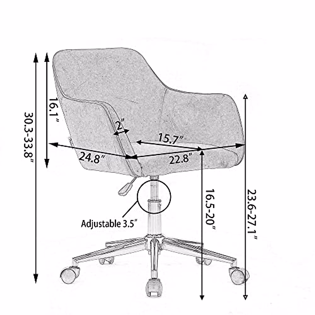 Home Office Task Chair with Velvet Fabric Material, Adjustable Height and 365 revolving, Swivel Shell Chair with Gold Metal Legs and Universal Wheels for Living Room, Bed Room and Office (Dark Green)