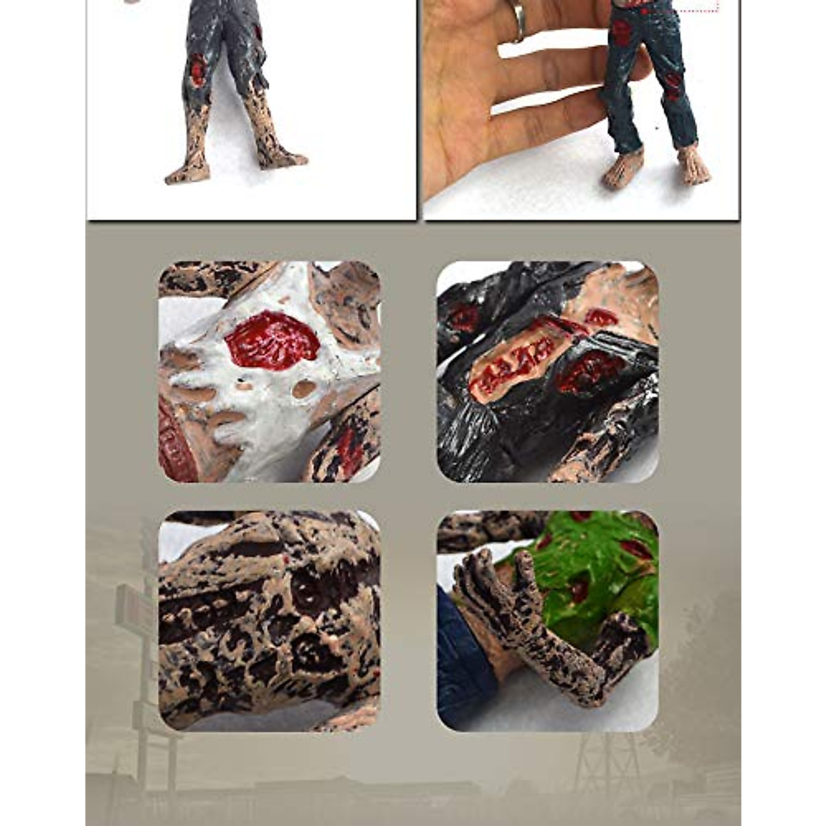 Berry President Army Men, Army Action Figures, 4 Inches Military Action Figures, Army Combat SWAT Soldier Action Figures Toys for 4 5 6 7 8 9 10 Year Old Boys (12 Pcs) (6-Zombies)