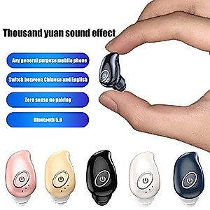 Heave Single Bluetooth Earpiece,Mini Invisible Wireless Headphone,Hands-Free in Ear Earphone Bluetooth Earbud for iPhone Android,Magnetic Waterproof Earphones for Car Vehicle Business Black