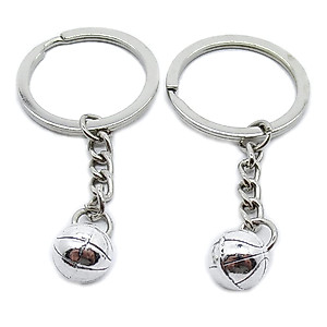 100 Pieces Keychain Keyring Door Car Key Chain Ring Tag Charms Supplies TX4I3Y Basketball