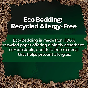 Eco Bedding 99% Dust-Free Paper Bedding for Small Pets & Birds, Eco Natural, 4.5L - Safe, Clean & Comfortable Nesting Material, Ammonia Blocker