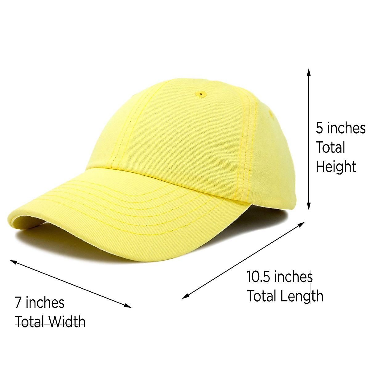 DALIX Baseball Cap Dad Hat Plain Men Women Cotton Adjustable Blank Yellow
