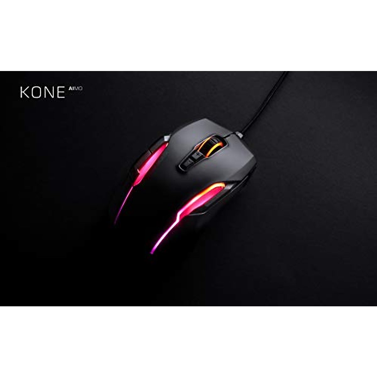 ROCCAT Kone AIMO Remastered PC Gaming Mouse, Optical, RGB Backlit Lighting, 23 Programmable Keys, Onboard Memory, Palm Grip, Owl Eye Sensor, Ergonomic, LED Illumination, Adjustable to 16,000 DPI-Black
