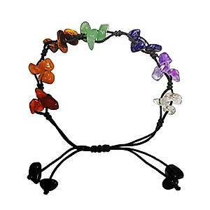 SALIMBENI Handmade Natural Gemstones Bracelet 7 Chakras Healing Crystals Bracelet Yoga Stone Beads Bracelets Meditation Bangle for Womens Mens