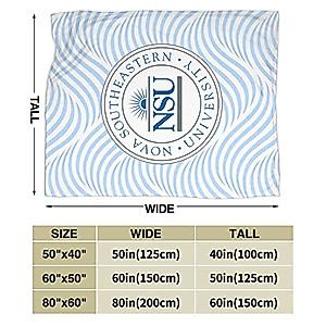 Nova Southeastern University Logo Fleece Blanket, Very Soft Microfiber Flannel Blanket for Couch Warm and Cozy for All Seasons