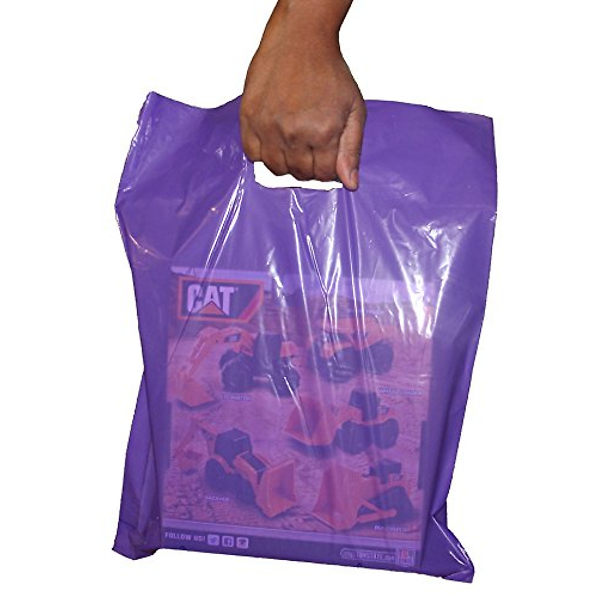 100 12x15 Durable Purple Merchandise bags Die Cut Handle-Glossy finish-Anti-Strech-100% Recyclable. For Retail store plastic bags, Party favors, Handouts and more by Best Choice (Purple)