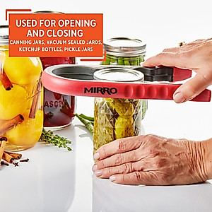 Mirro 4-Hole Silicone Folded Red Canning Jar and Bottle Opener MIR 11306