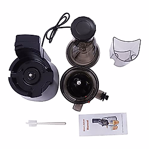 awolsrgiop Juicer Machine, 250W Masticating Juicer Cold Press Slow Juicer Extractor for Home Juicer Machines for Nutrient Fruits Quiet Kitchen Double Slots Stainless Steel High Juice Yield Low Noise