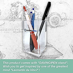 ZEBRA BLEN Emulsion ballpoint pen Black body 0.7mm (black ink) pack of 5 with DAVINCIPEN Acrylic Pen Holder clear