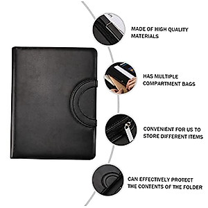 Ciieeo Multifunction Folder Zipper Portfolio Document Storage Pouch Tote Insert Organizer Document Organizer Bags Leather Certificate Bag Zip Binder Canvas Travel Business Book Portable