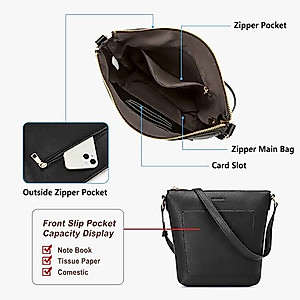 WESTBRONCO Crossbody Bags for Women Trendy, Medium Shoulder Handbags Soft Vegan Leather Purse Casual with Card Slots