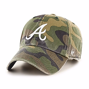 47 MLB Camo Clean Up Adjustable Hat, Adult One Size Fits All (Atlanta Braves Camo)