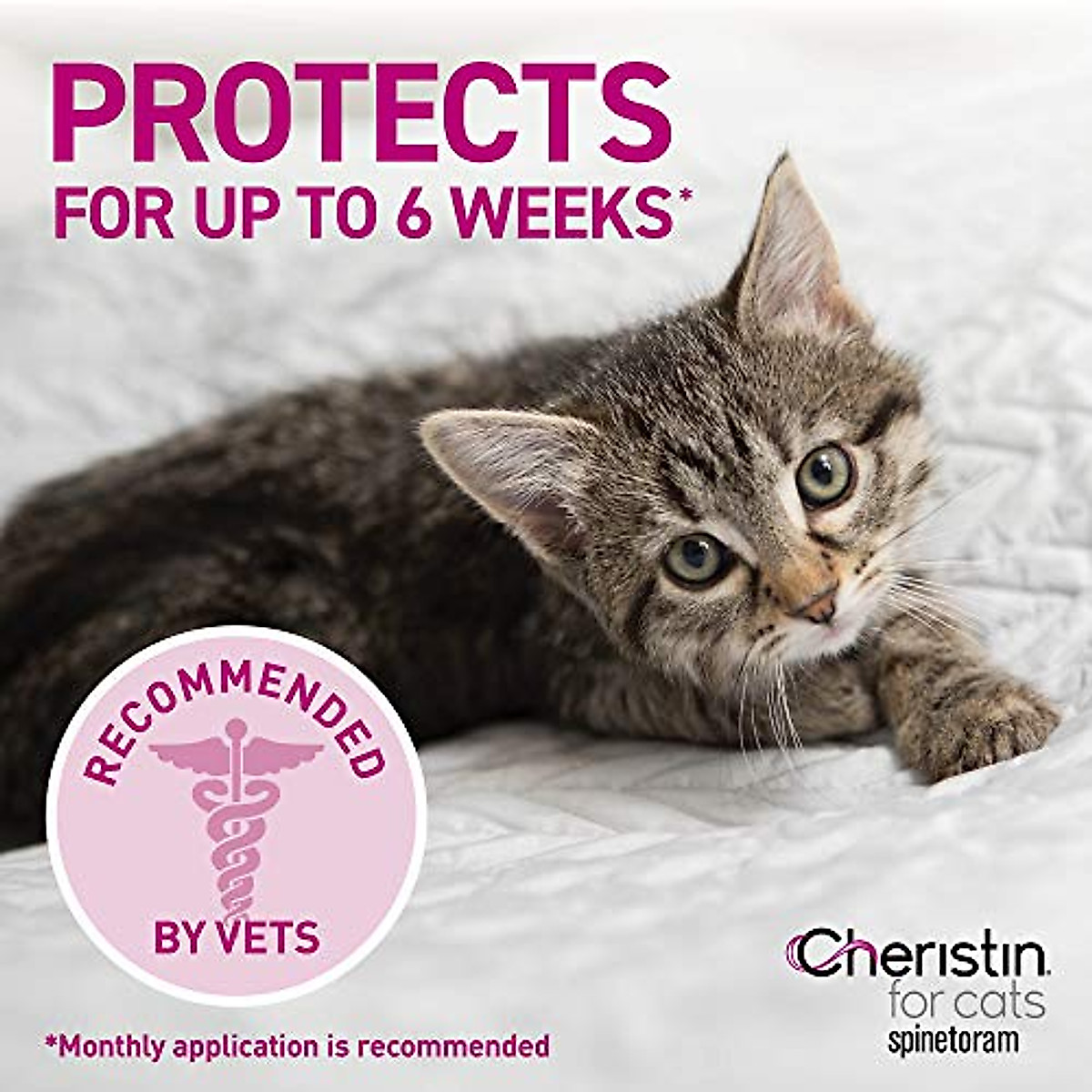 Cheristin for Cats Topical Flea Prevention – Starts Killing Fleas in 30 Minutes, 6 Dose