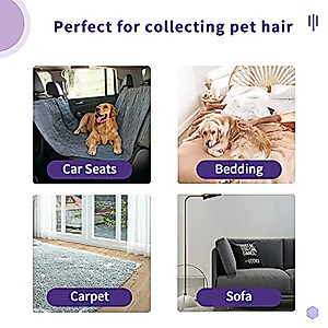 Mollypaws Pet Hair Remover for Furniture, Reusable Dog Cat Fur Removal Brush for Couch, Bedding, Non-Slip Handle Grip for Comfort Removal Experience, Upgrade Removing Tool for Cleaning