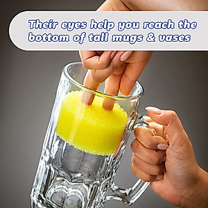 Scrub Daddy Sad Mommy and Daddy - Scratch-Free Multipurpose Dish Sponge - BPA Free & Made with Polymer Foam - Stain, Mold & Odor Resistant Kitchen Sponge (2 Count)