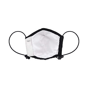 BUILT Washable and Breathable Cotton Face Mask with Adjustable Ear Loops, Nose Wire and PM2.5 Filters Black 5275422