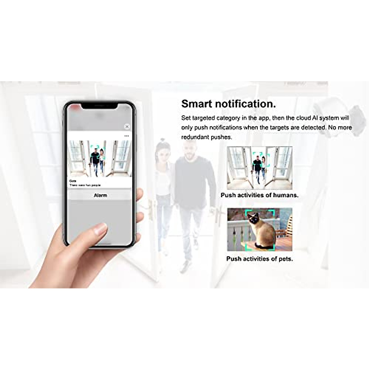 Aprilmin Security Cameras Indoor/Outdoor Spotlight & Siren 1080P Battery Powered WiFi Cameras, AI Motion Detection,PIR Sensing,Color Night Vision, 2-Way Talk, IP65, SD/Cloud,Vicohome App