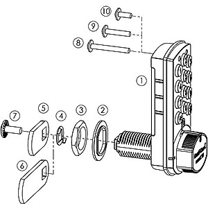 FJM Security Products Combi-Cam E, 7910-K10, Electronic Cabinet Lock, Black Finish, Small