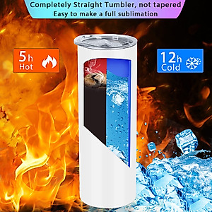30 Oz Straight Sublimation Tumbler Blank Set, 4 Pack Stainless Steel Skinny Tumbler for Sublimation with Shrink Wrap, Insulated Skinny Slim Water Tumbler for Diy, White