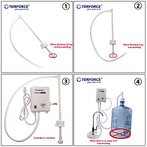 TDRFORCE Bottled Water System with singel water inlet Bottled Water Dispenser one Tube for Refrigerator Ice-Maker Coffee Brewer 3.8L